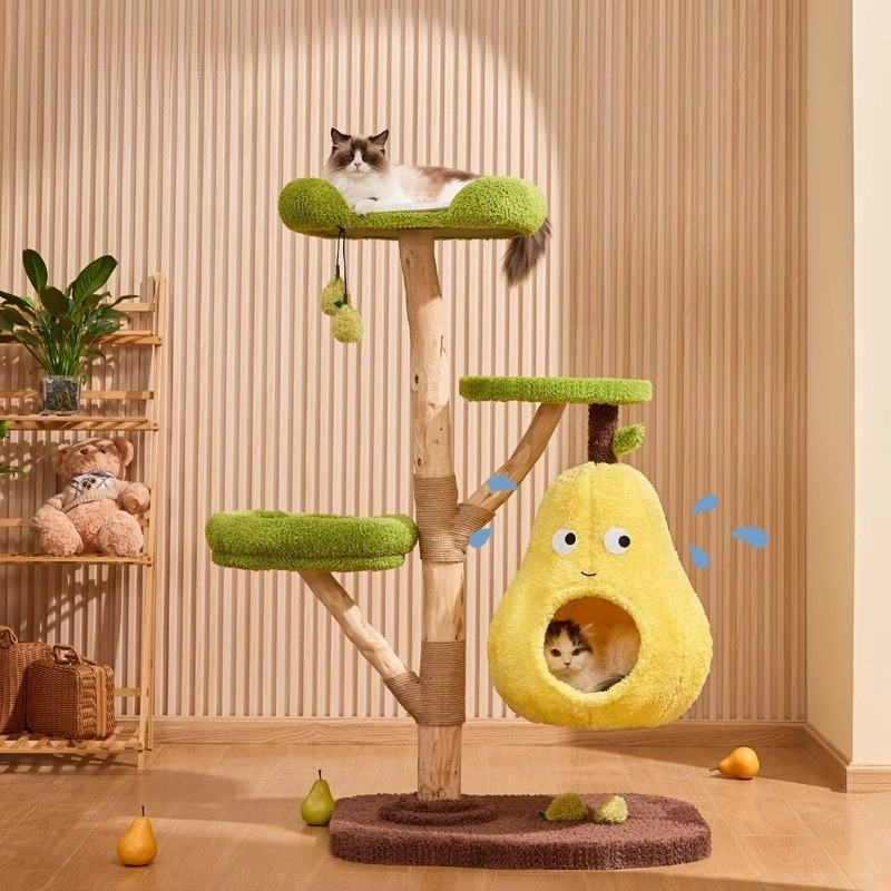 Solid Wood Cat Climbing Frame Cat Tree – Glampawstore