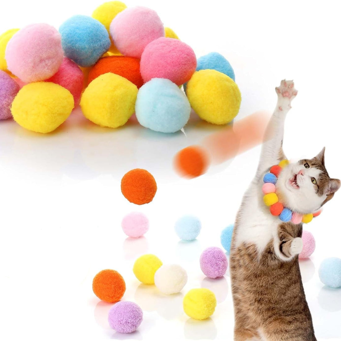 Cat Toy Pom Pom Balls Interactive Toys for Indoor Cats – Glampawstore
