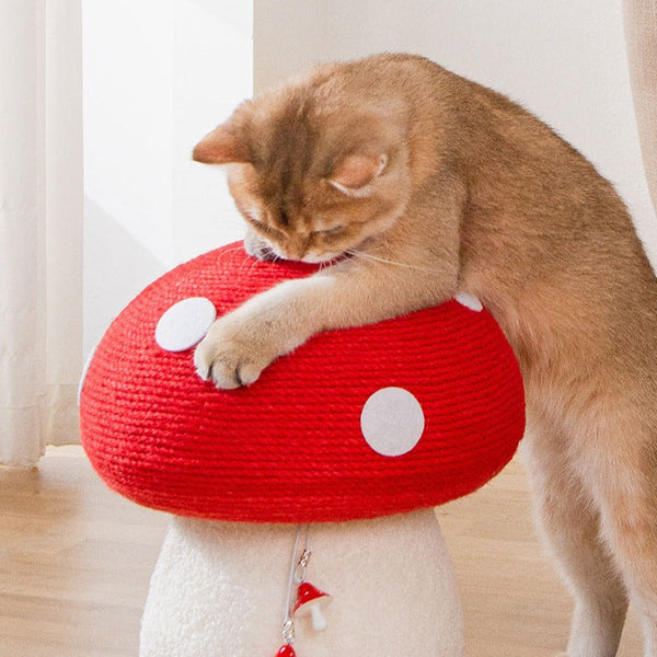 Mushroom Cat Scratching Post Sisal Rope Cat Toy – Glampawstore