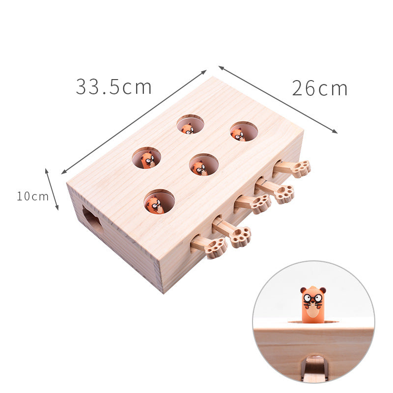 Wooden Rectangle Whack-a-Mole Cat Toys – Glampawstore