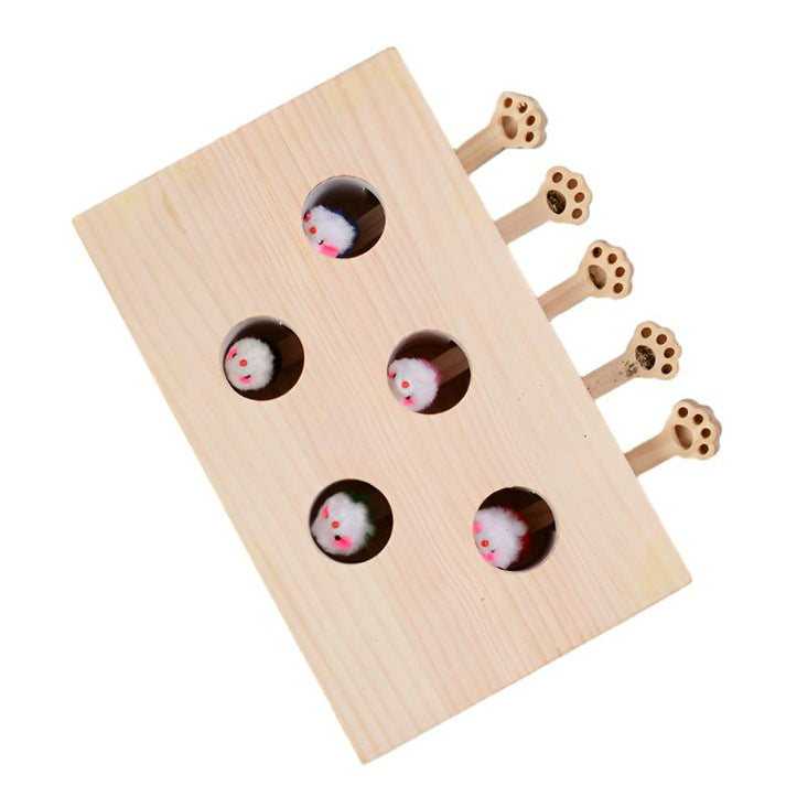 Wooden Rectangle Whack-a-Mole Cat Toys – Glampawstore